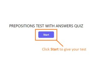 Prepositions Test With Answers Quiz For Every Student