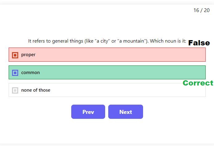 Common and Proper Nouns Quiz with Answers