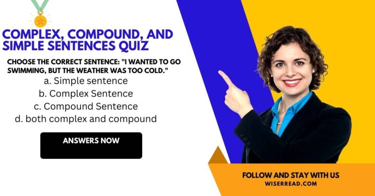 Complex, Compound, and Simple Sentences quiz