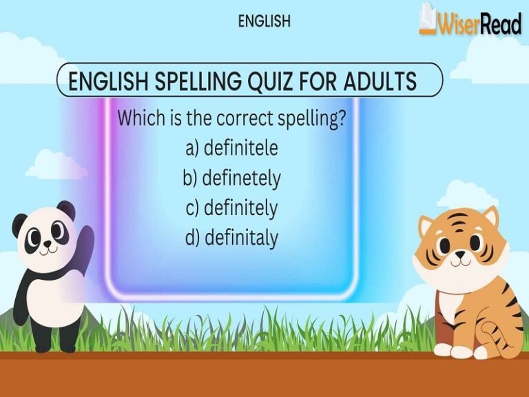 English Spelling Quiz for Adults With Answers