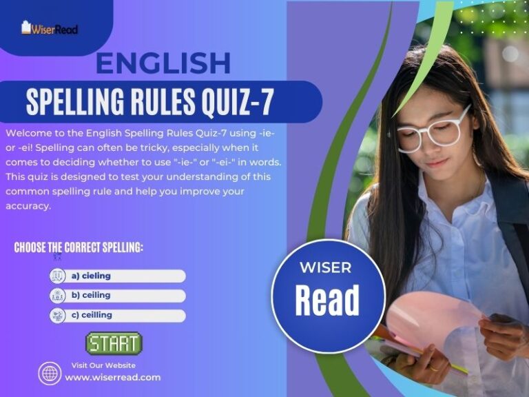 English Spelling Rules Quiz-7 | Using -ie- or -ei