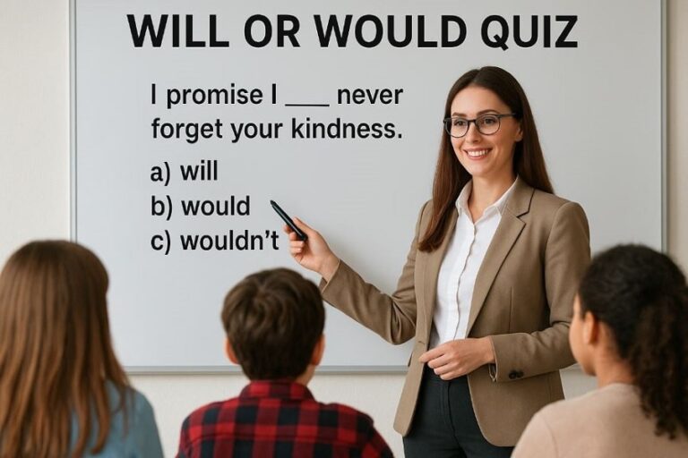 Will or Would Quiz | Test Your English Grammar Skills